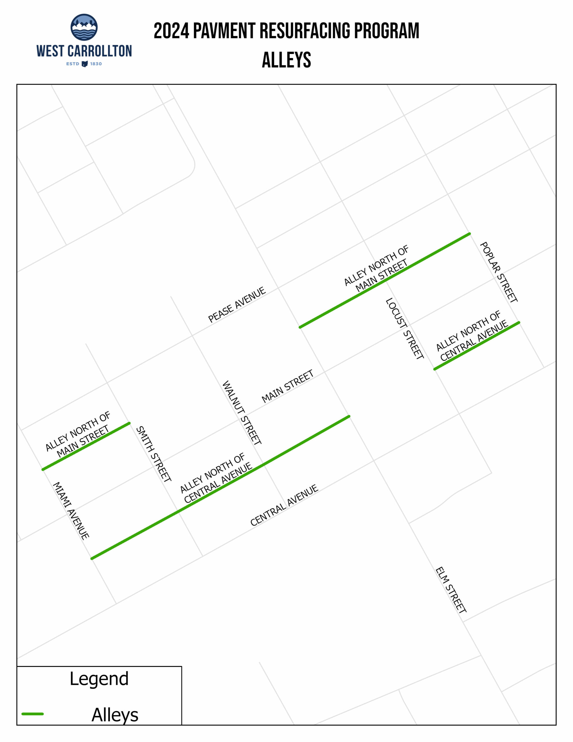 Resurfacing Map 2024 | City of West Carrollton